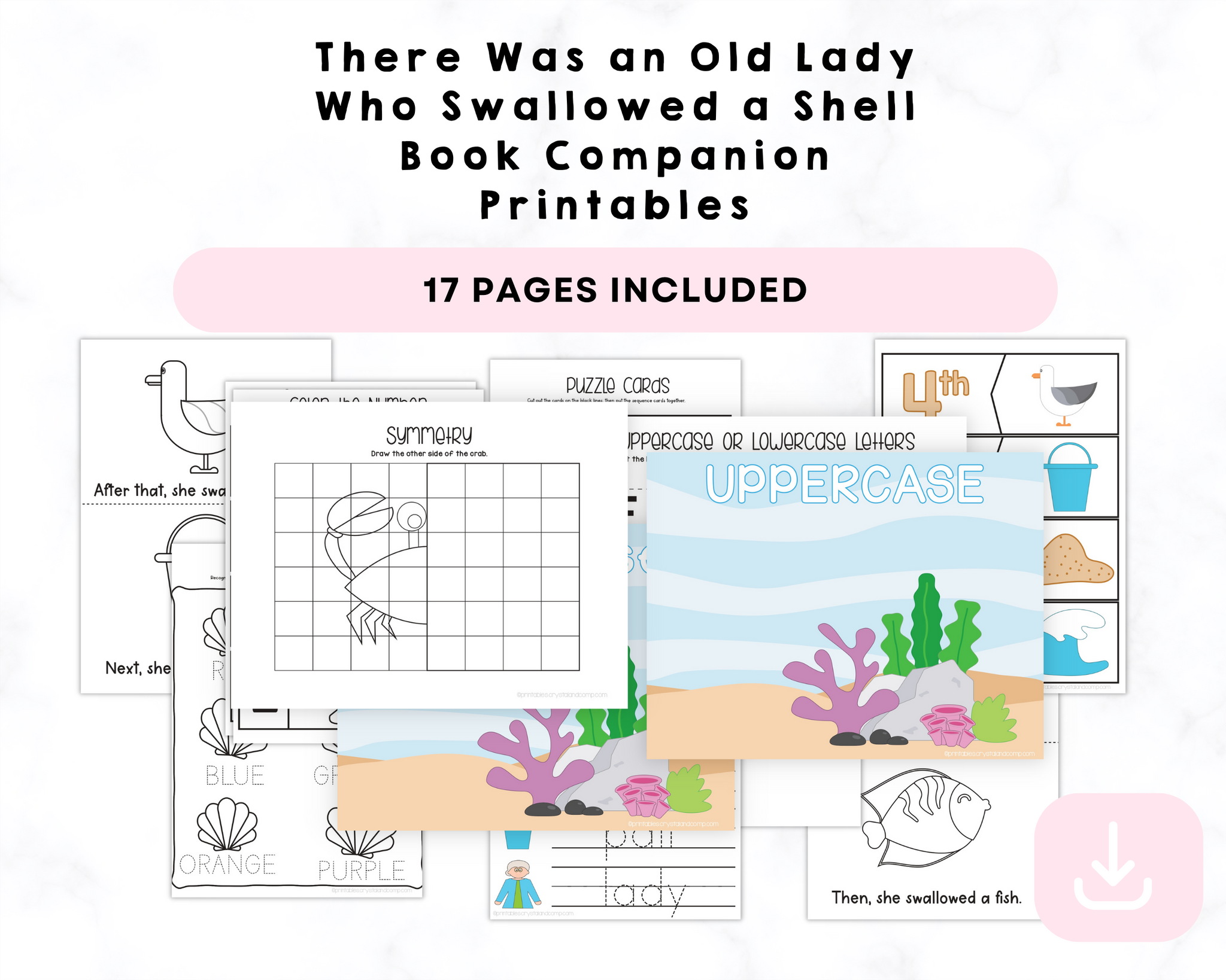 There Was an Old Lady Who Swallowed a Shell Book Companion Printables ...