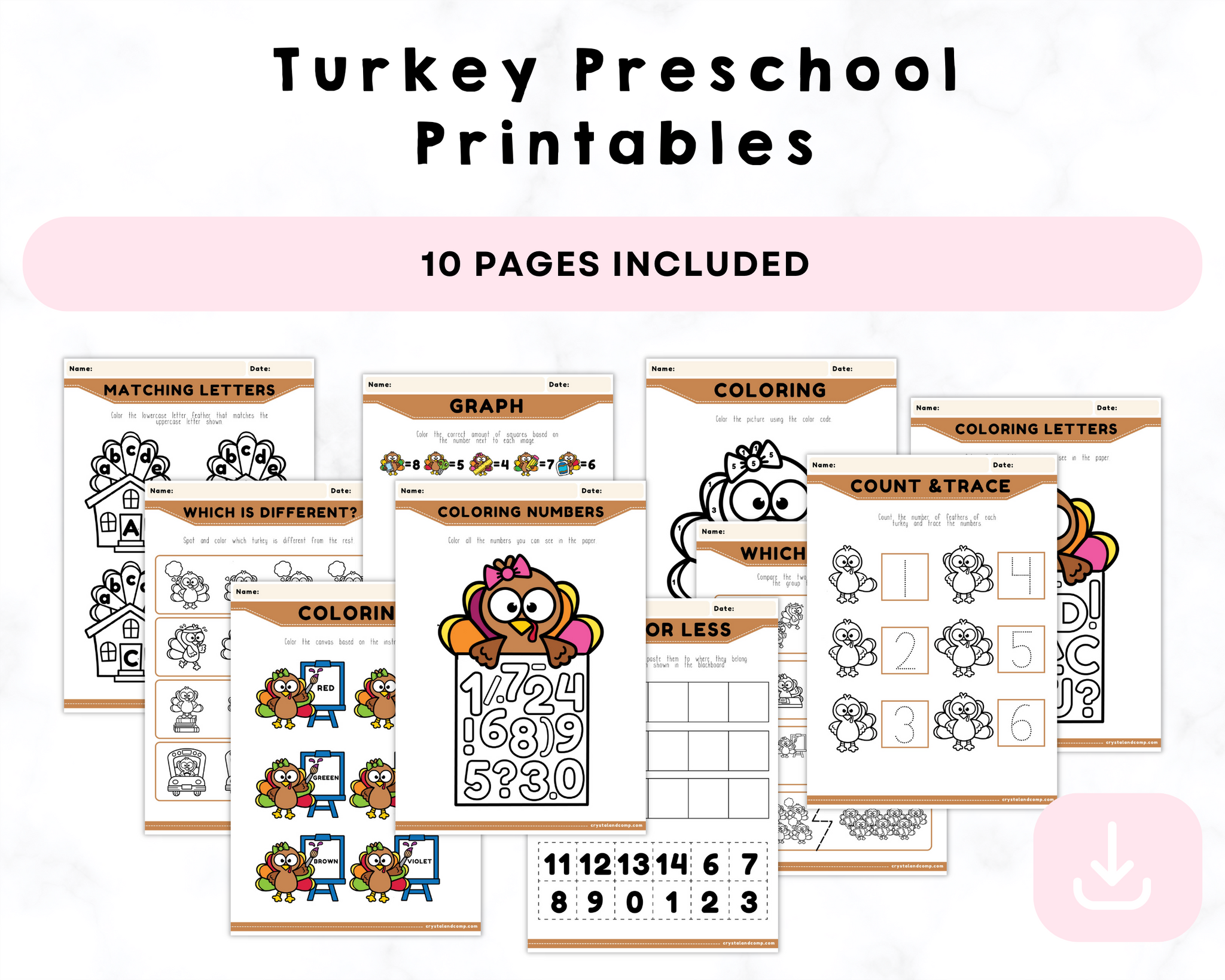 Turkey Preschool Printables – CrystalandComp