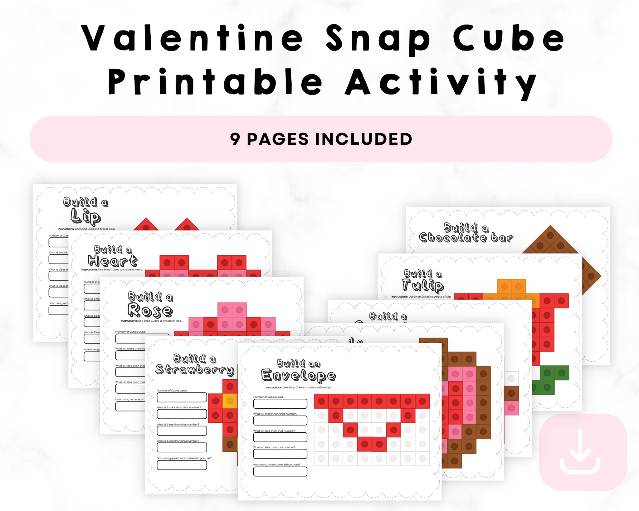 Valentine Snap Cube Printable Activity – CrystalandComp