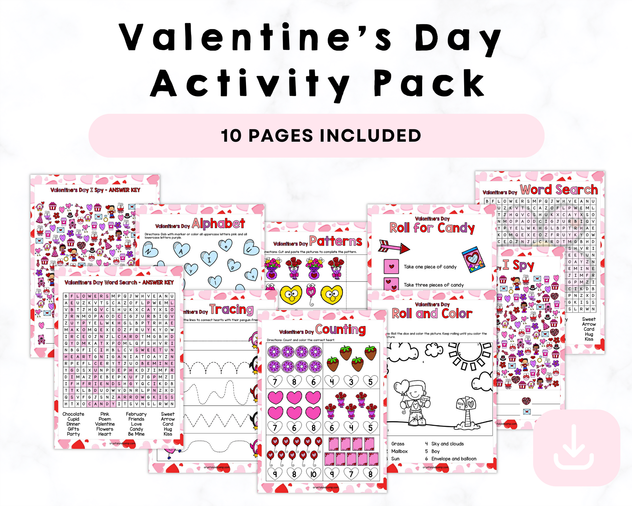 Valentine’s Day Activity Pack Printables – CrystalandComp