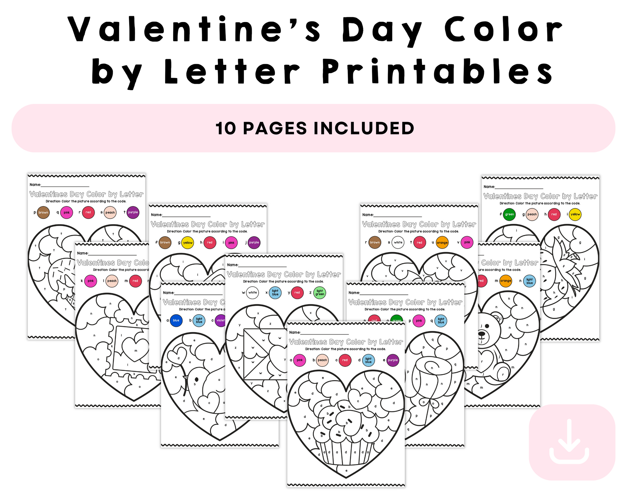 Valentine’s Day Color by Letter Printables – CrystalandComp