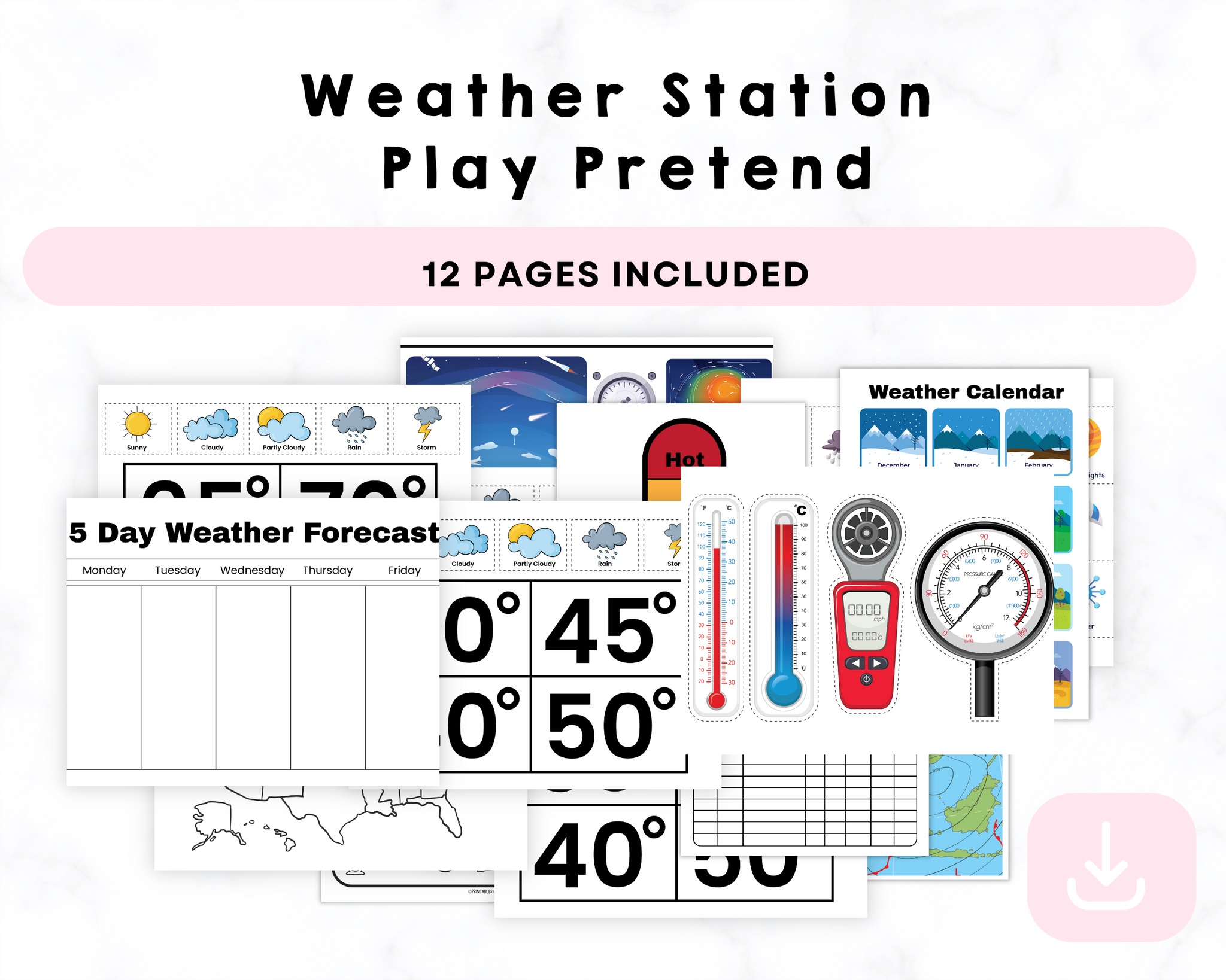 Printable Weather Station Play Pretend – CrystalandComp