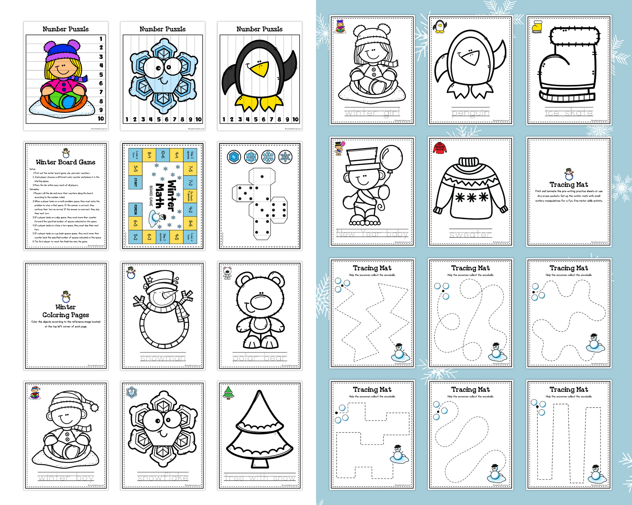 20 Winter Activities Printables – CrystalandComp