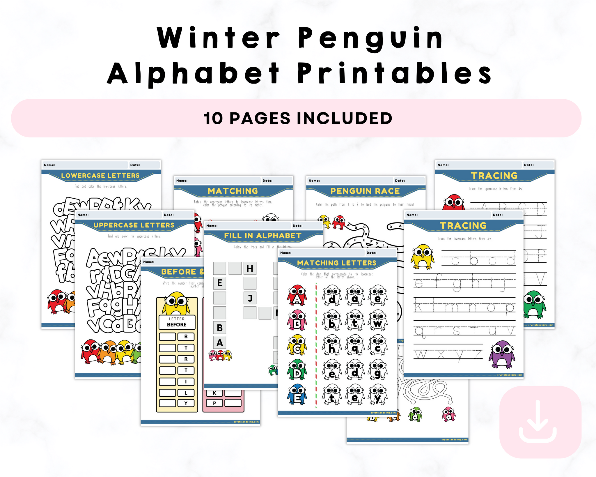 Winter Penguin Alphabet Printables – CrystalandComp