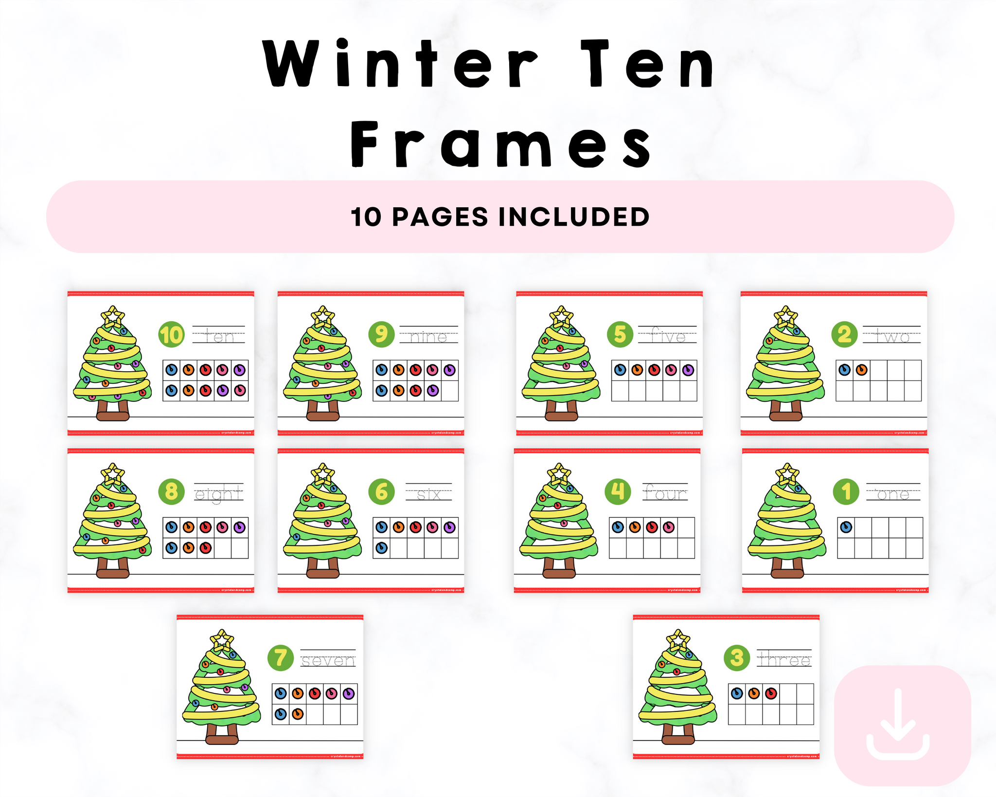 Winter Printable Ten Frames – CrystalandComp