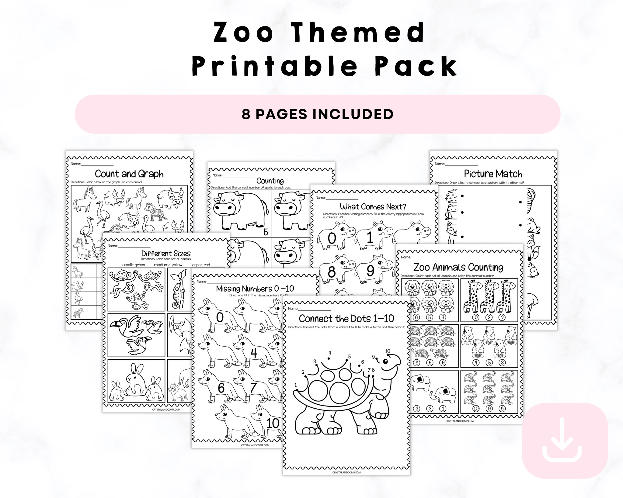 Zoo Themed Printable Pack – CrystalandComp