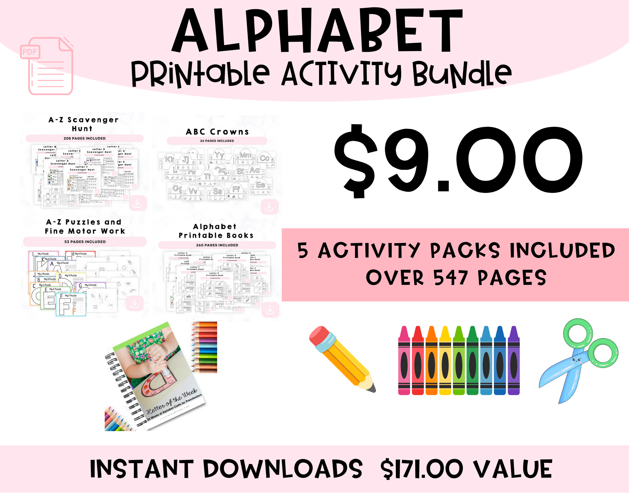 Popular Alphabet Printable Activity Bundle – CrystalandComp